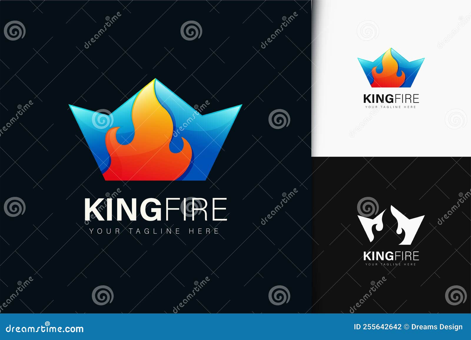 渐变式King Fire徽标设计 向量例证. 插画 包括有 梯度, 豪华, 线路, 华丽, 本质, 塑料 - 255642642