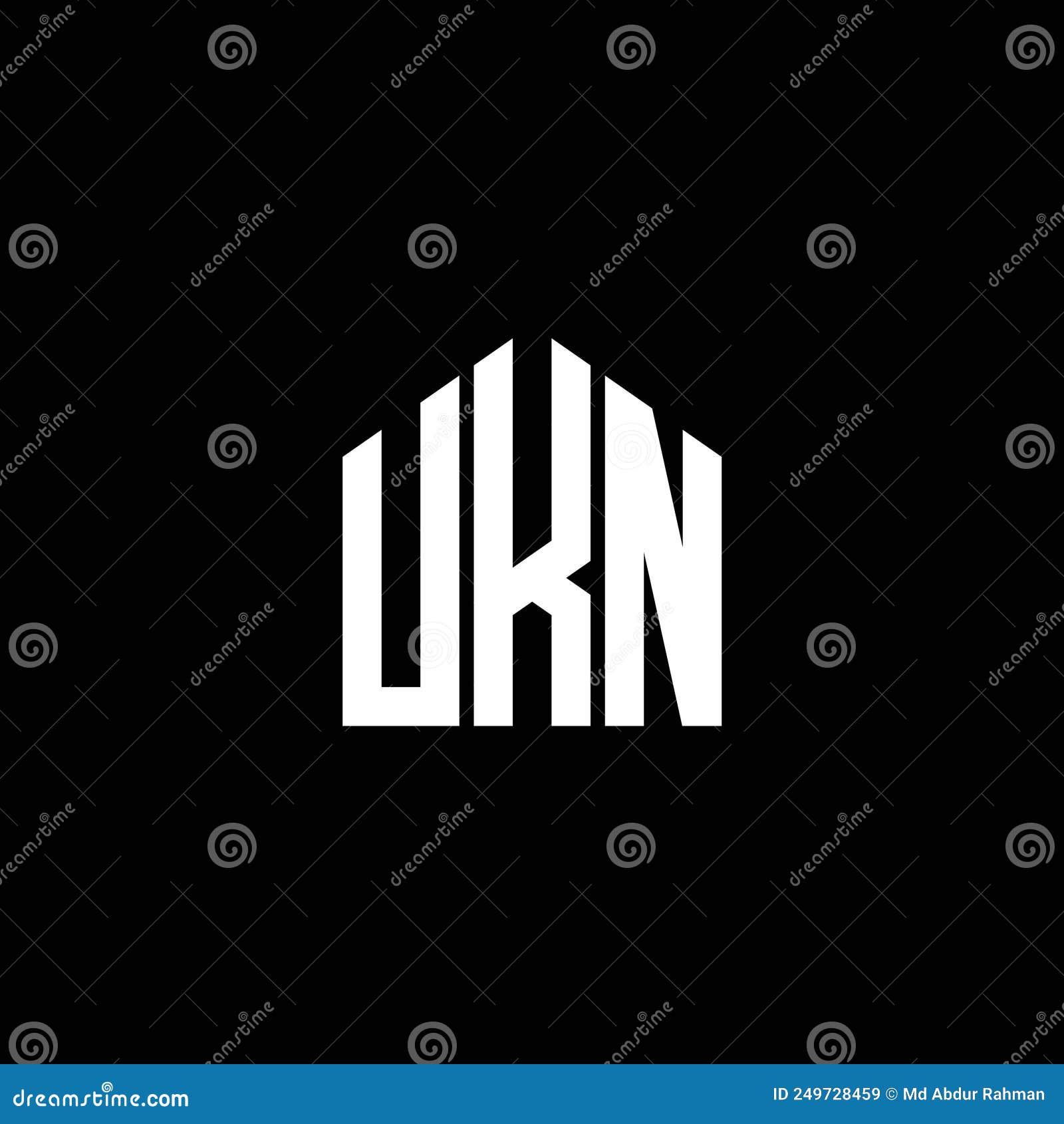 黑色背景中的ukn字母徽标设计. Ukn Creative缩写字母徽标概念. Ukn字母设计 向量例证 - 插画 包括有 豪华, 平面: 249728459